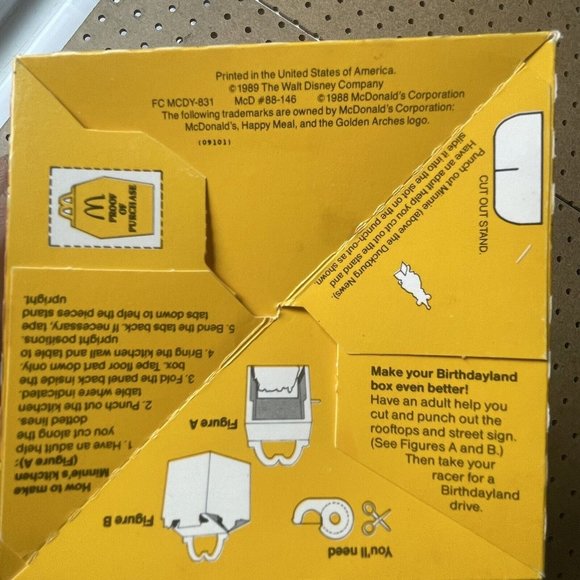Disney | Toys | Vtg 988 Mcdonalds Happy Meal Box Disney Mickeys ...